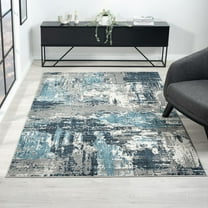 Luxe Weavers Geometric Abstract Blue 5x7 Art Deco Marble Swirl Area Rug ...