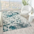 Luxe Weavers Modern Abstract High Low Texture, Turquoise 5x7 Area Rug ...