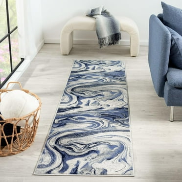 Luxe Weavers Marble Abstract Ocean Swirl Blue 6x9 Area Rug, Stain ...
