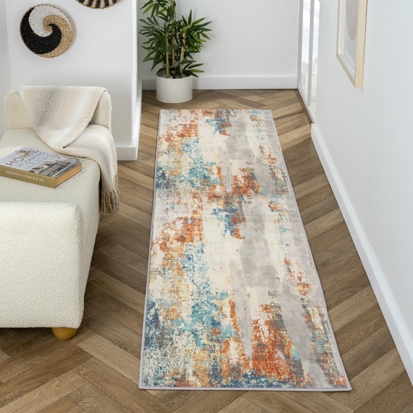 Free Shipping! Luxe Weavers Modern Abstract Multi 2x7 Area Rug, Stain ...