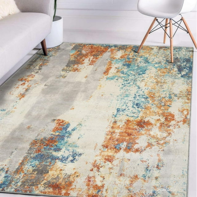 Luxe Weavers Modern Abstract Multi 9x12 Area Rug, Stain Resistant ...