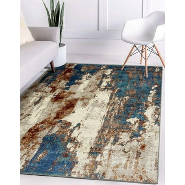 Luxe Weavers Modern Abstract Area Rug - Turquoise 5x7 - Walmart.com