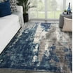 Luxe Weavers Modern Abstract Marble Swirl Blue 8x10 Area Rug Living ...