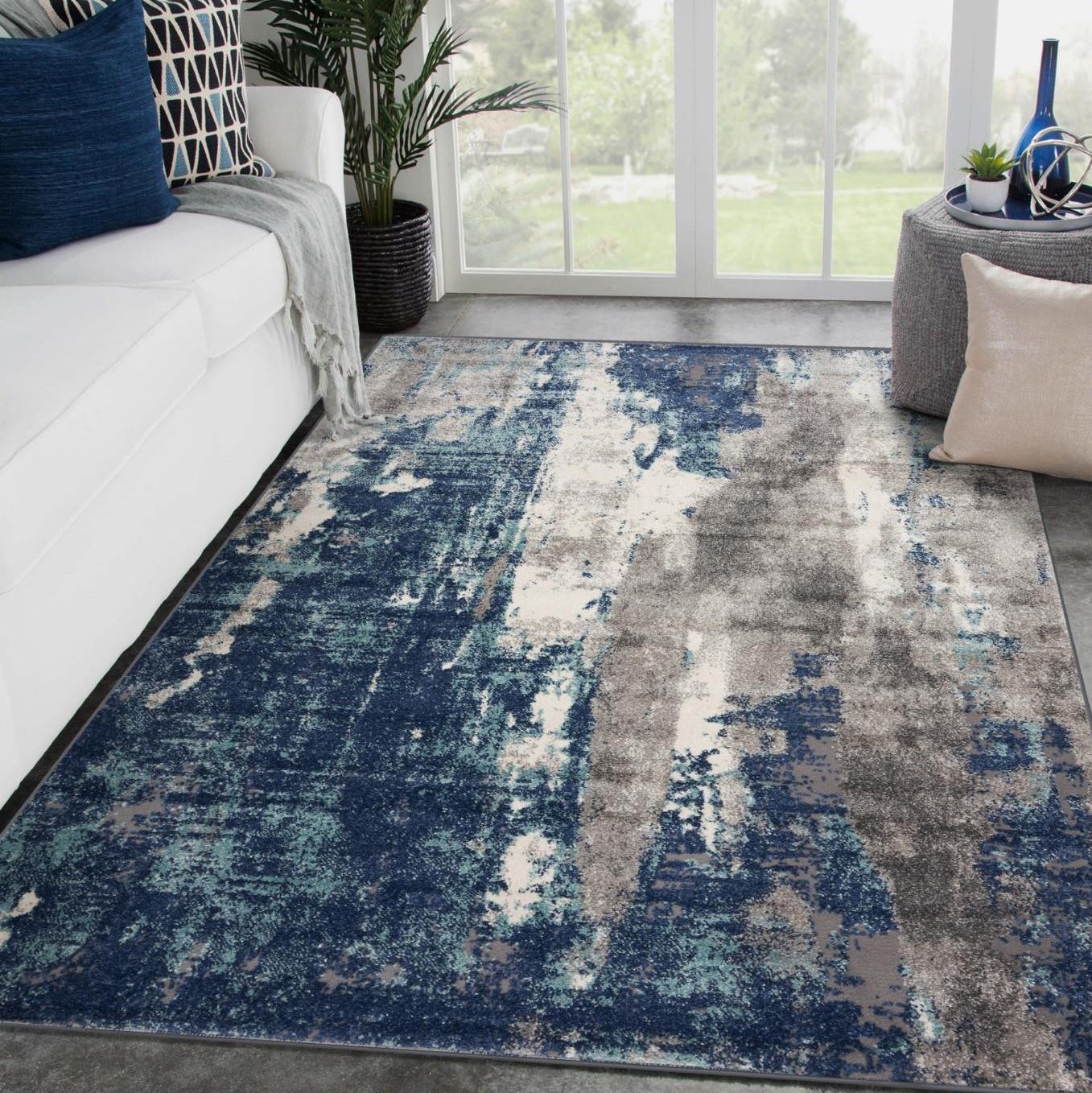 Luxe Weavers Modern Abstract Area Hallway Runner Rug - Turquoise 2x7 ...