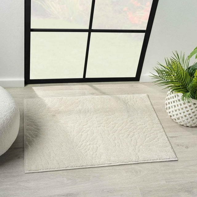Luxe Weavers Modern Floral Cream 2x3 Area Rug, Stain-Resistant Carpet ...