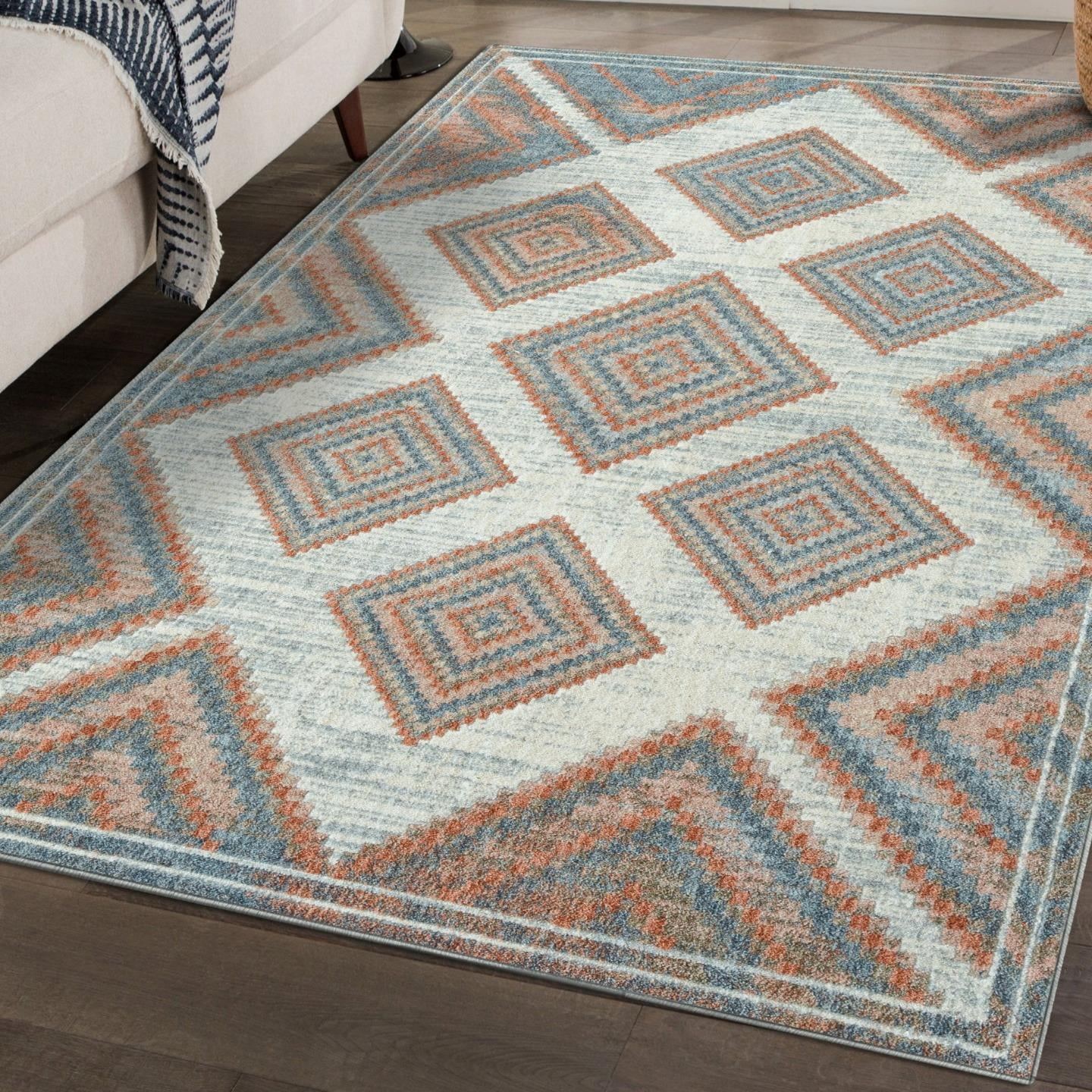 Luxe Weavers Modern Geometric Multi 4x5 Area Rug, Indoor Rug for Home ...