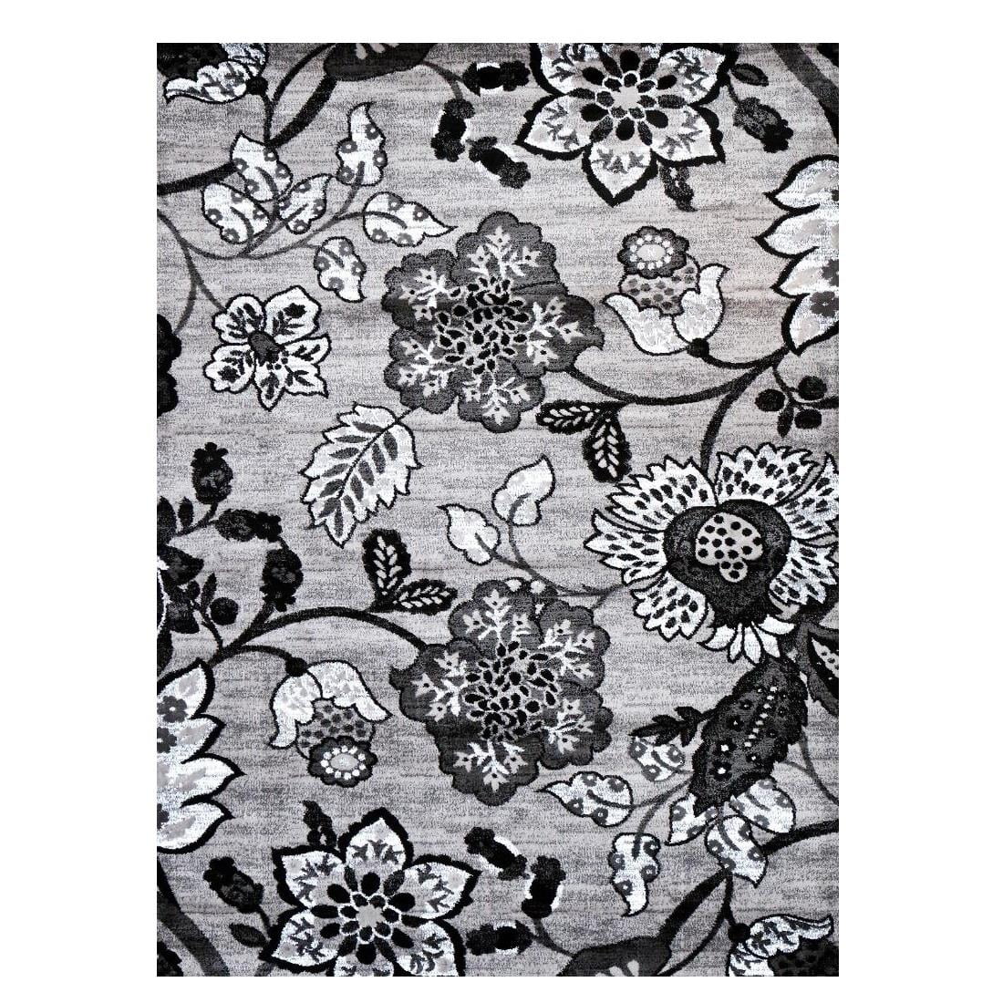 Luxe Weavers Modern Gray Floral Oriental Area Rug 5x7 Size Carpet ...