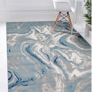 Luxe Weavers Abstract Coastal Pebbles Blue 8x10 Area Rug, Living Room ...