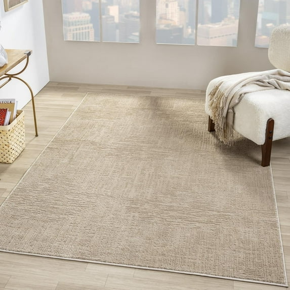 Luxe Weavers Modern Textured Beige 5x7 Area Rug, Non-Shedding Carpet ...