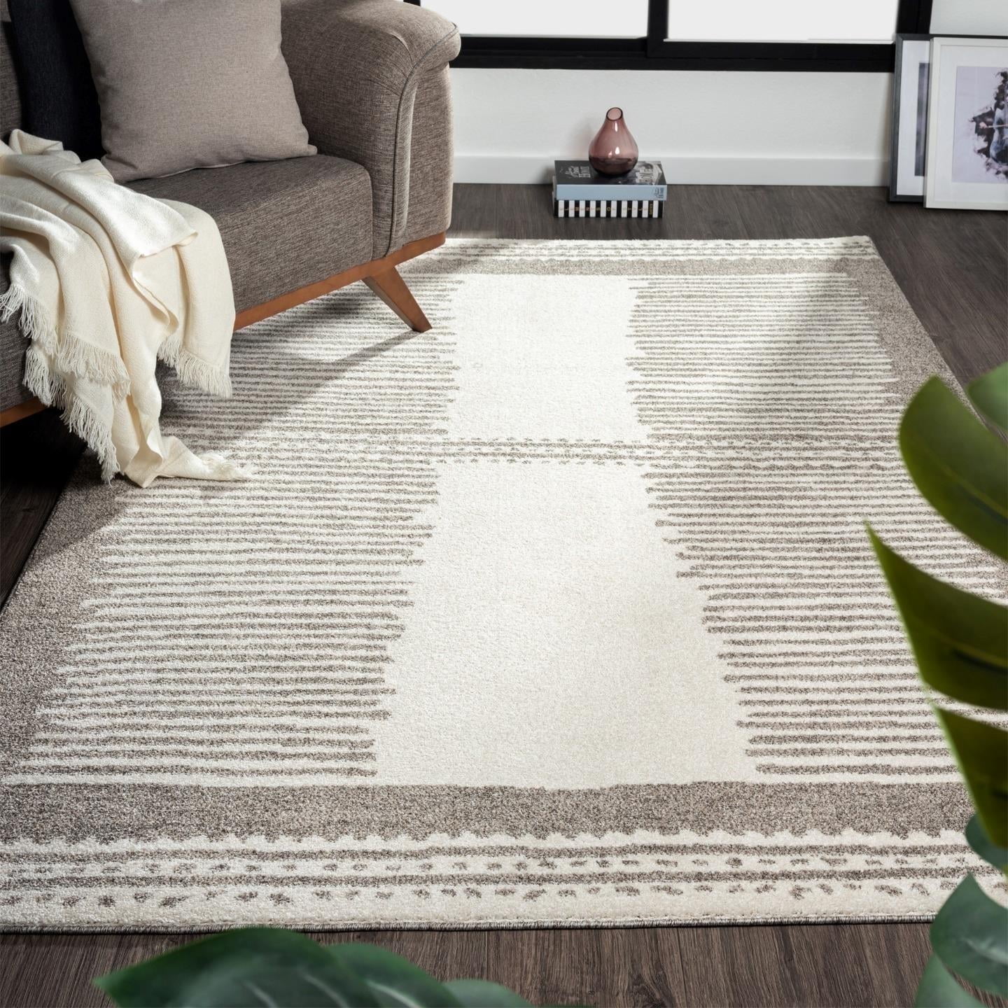 Luxe Weavers Moroccan Geometric Brown 5x7 Area Rug, Abstract Stripe ...