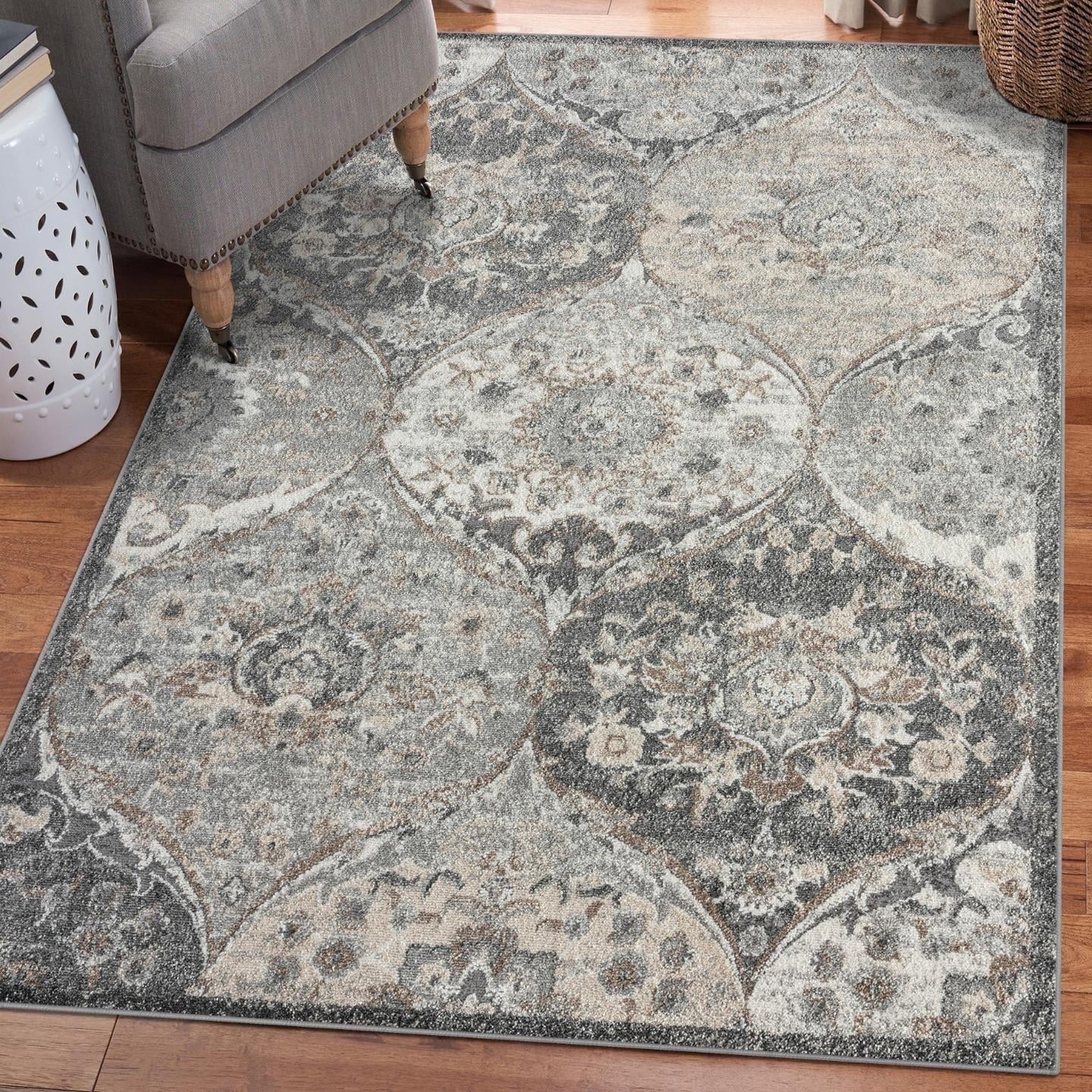 Luxe Weavers Oriental Floral Gray 5x7 Area Rug for Living Room and ...