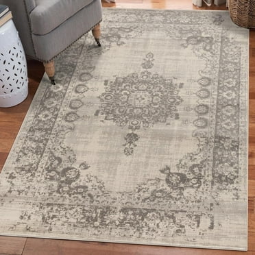Luxe Weavers Geometric Fringed Shag Gray 8x10 Area Rug for Living Room ...