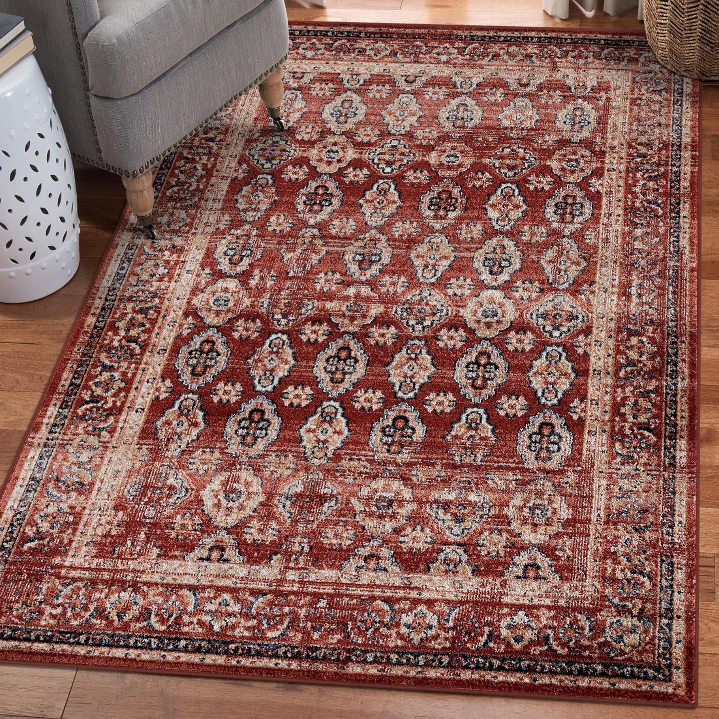 Luxe Weavers Traditional Oriental Burgundy 5x7 Area Rug, Indoor Carpet ...