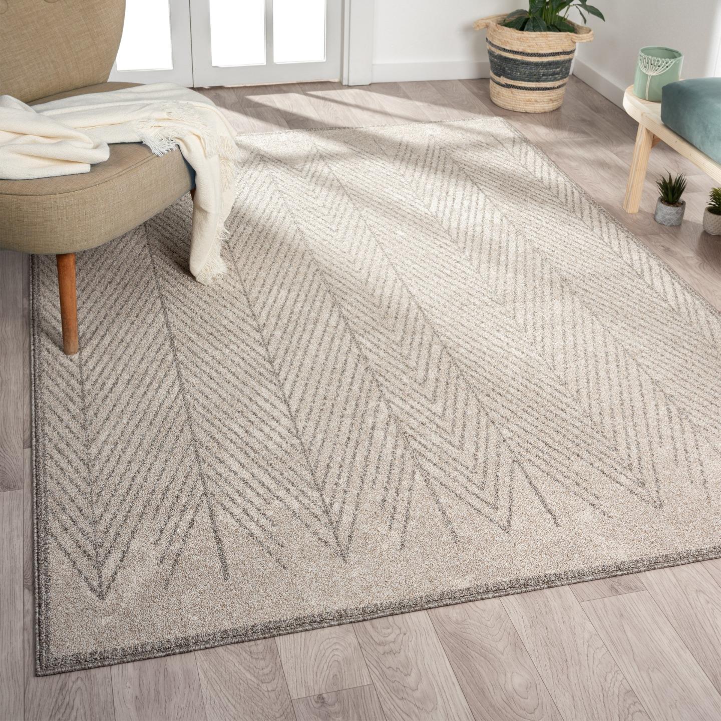 Well Woven Isometry Gold & Grey Modern Geometric Triangle Pattern 5' x ...