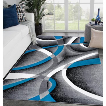 Luxe Weavers Marble Swirl Collection Gray Abstract Area Rug 4x5 ...