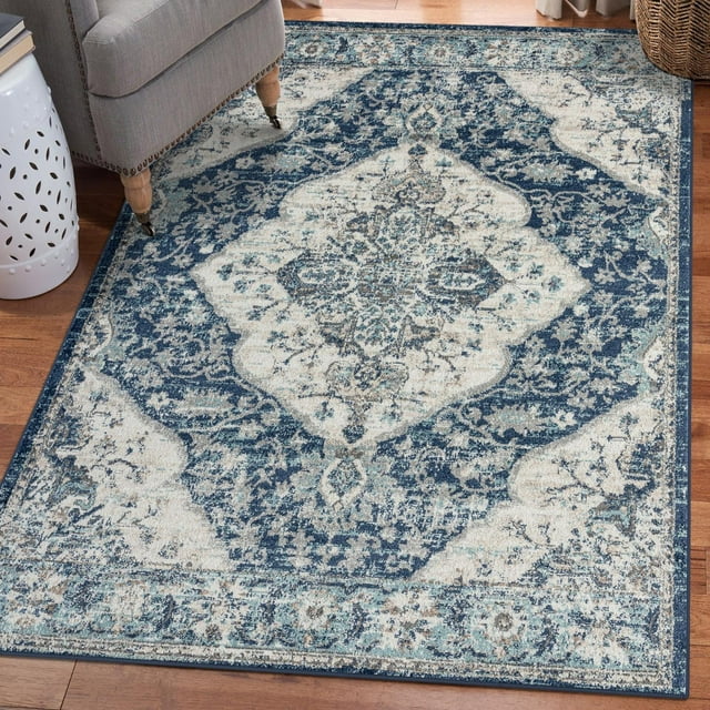 Luxe Weavers Vintage Oriental Blue 5x7 Area Rug for Living Room ...