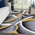 Luxe Weavers 4x5 Abstract Round Circle Geometric Area Rug, Yellow ...