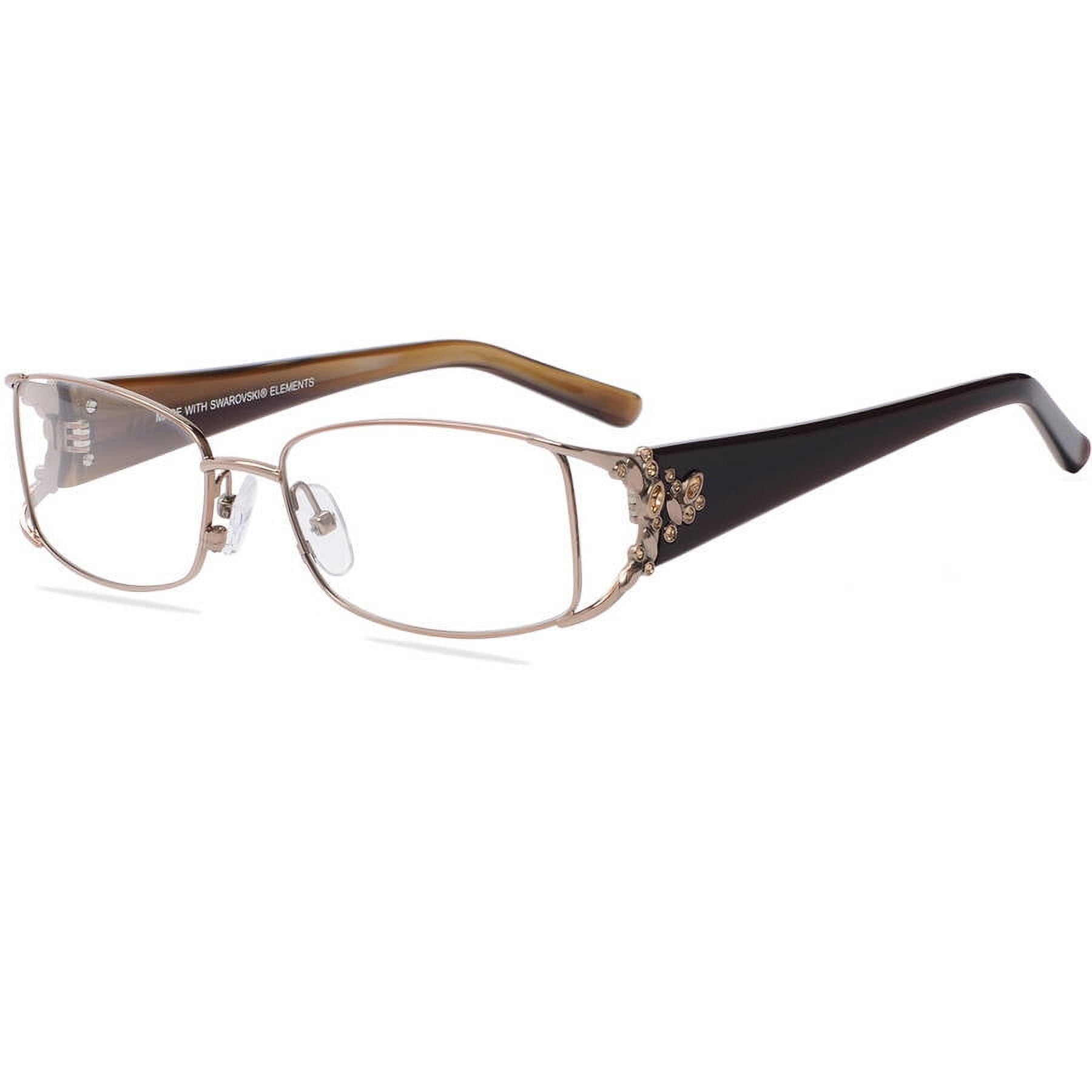 Luxe Women's Rectangular Eyeglasses, WLO317, Brown, 53-17-135 - Walmart.com
