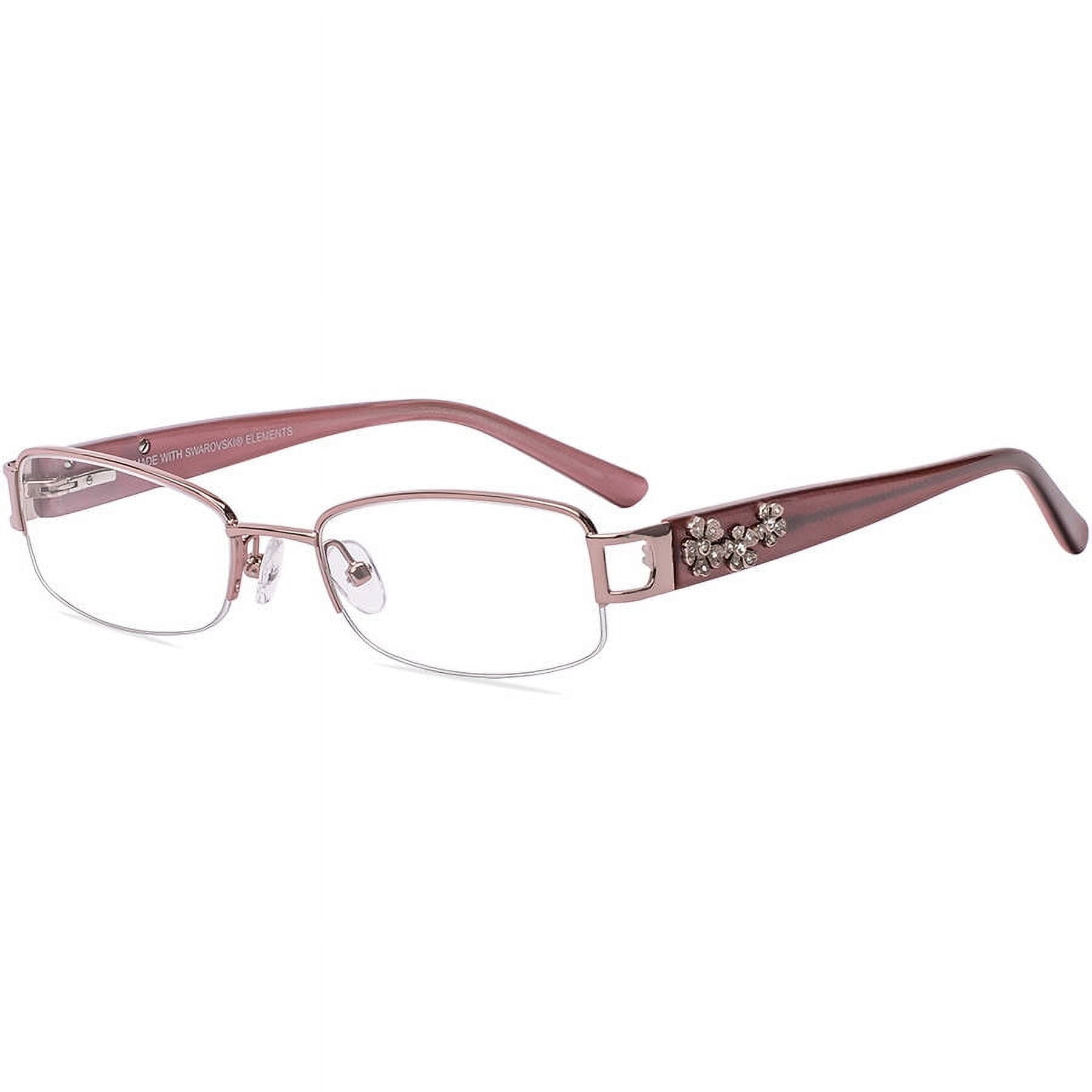 Luxe Women's Rectangular Eyeglasses, WLO326, Blush, 50-18-135 - Walmart.com