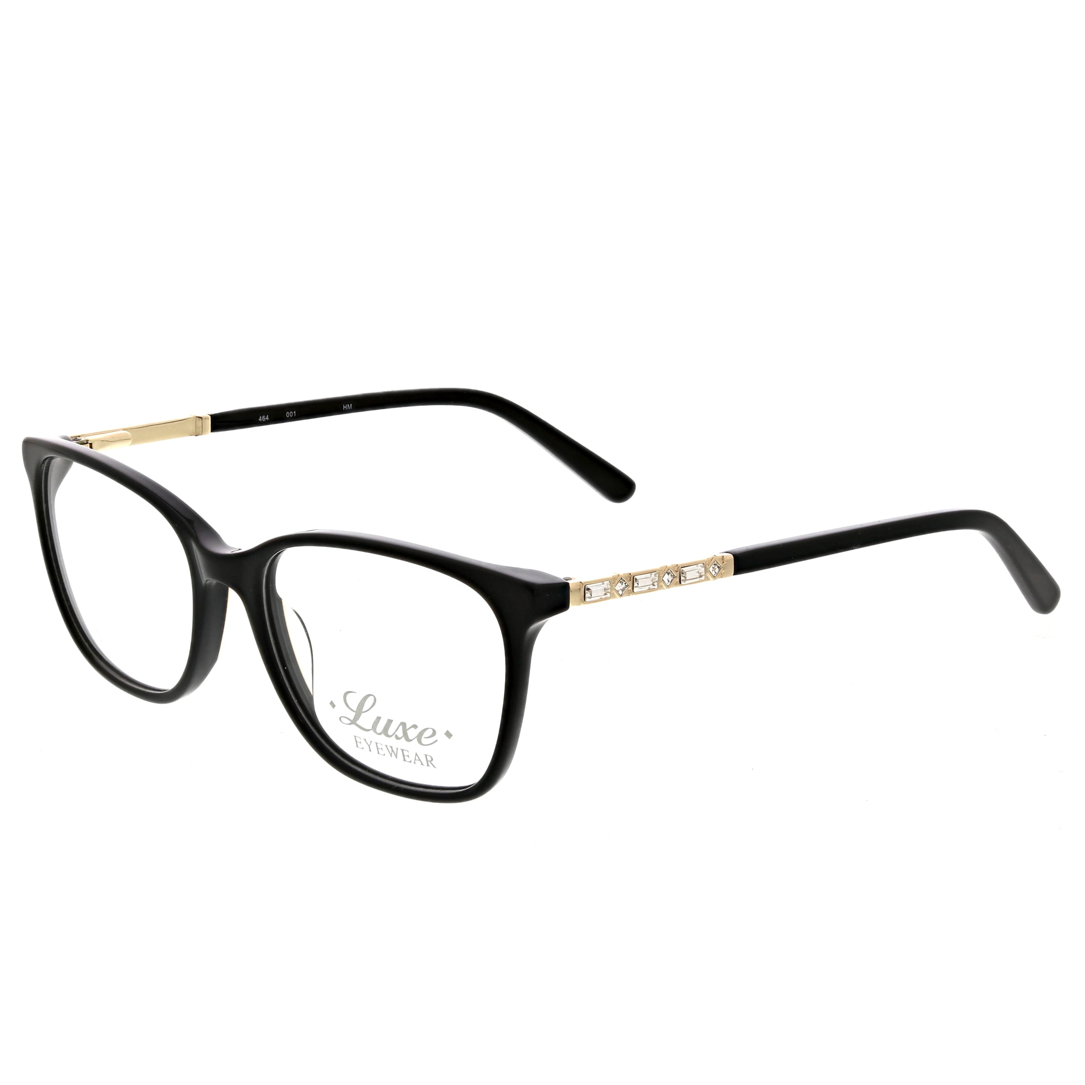 Luxe Women's Square Eyeglasses, WLO464, Black, 53-17-140 - Walmart.com