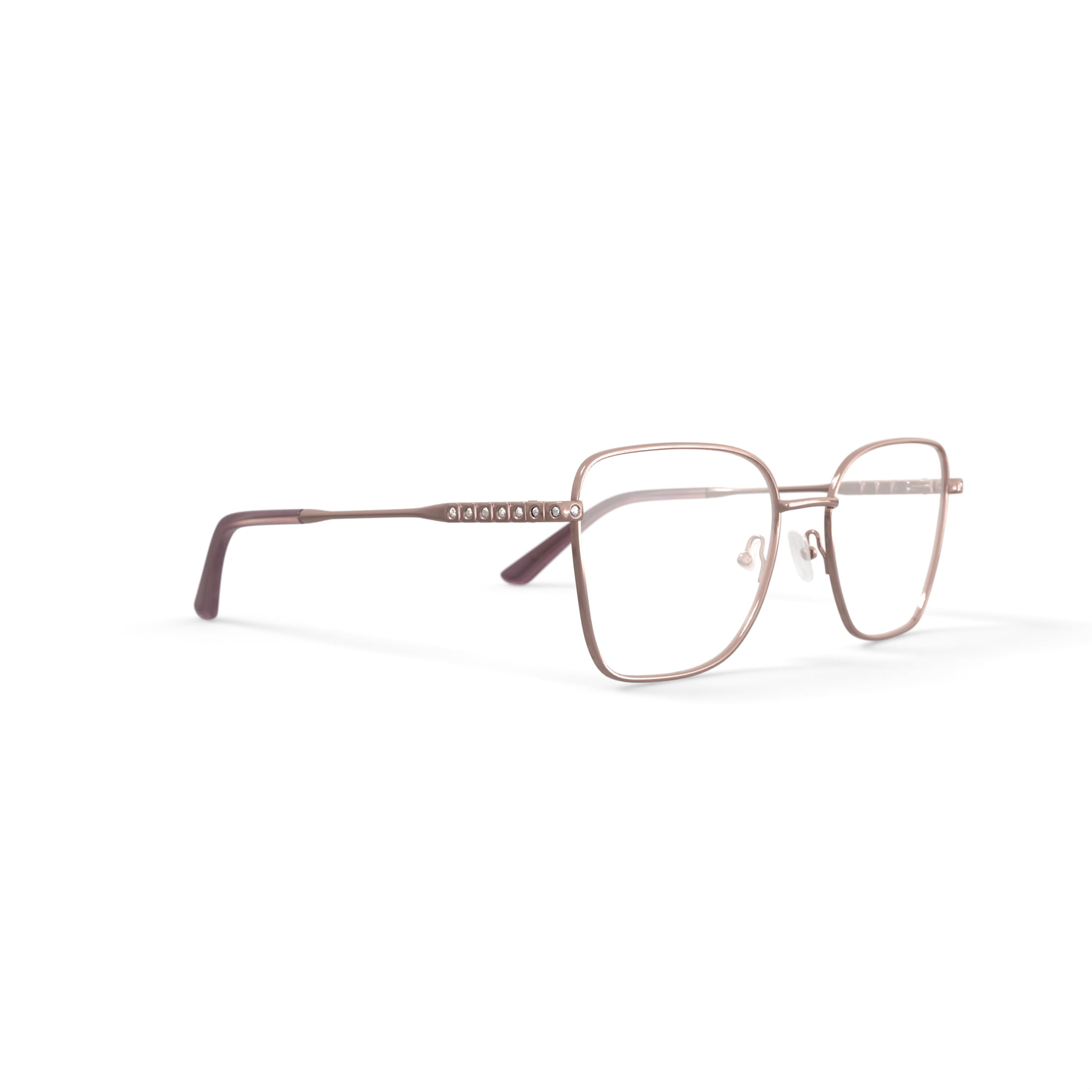 Luxe Women's Square Eyeglasses, WLO470, Rose Gold, 53-17-140, with Case ...