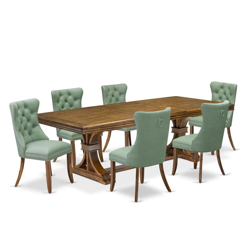 Luxe by East West Furniture 7 piece Dining Table Set consists of a ...