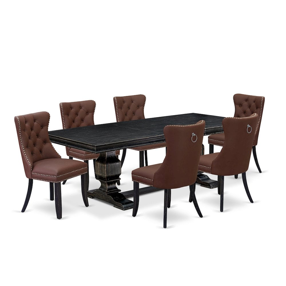Luxe by East West Furniture 7 piece dining room set a dining table and ...