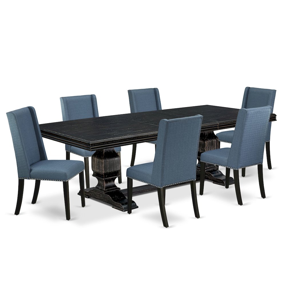 Luxe by East West Furniture 7 piece dining room set of a wooden table ...