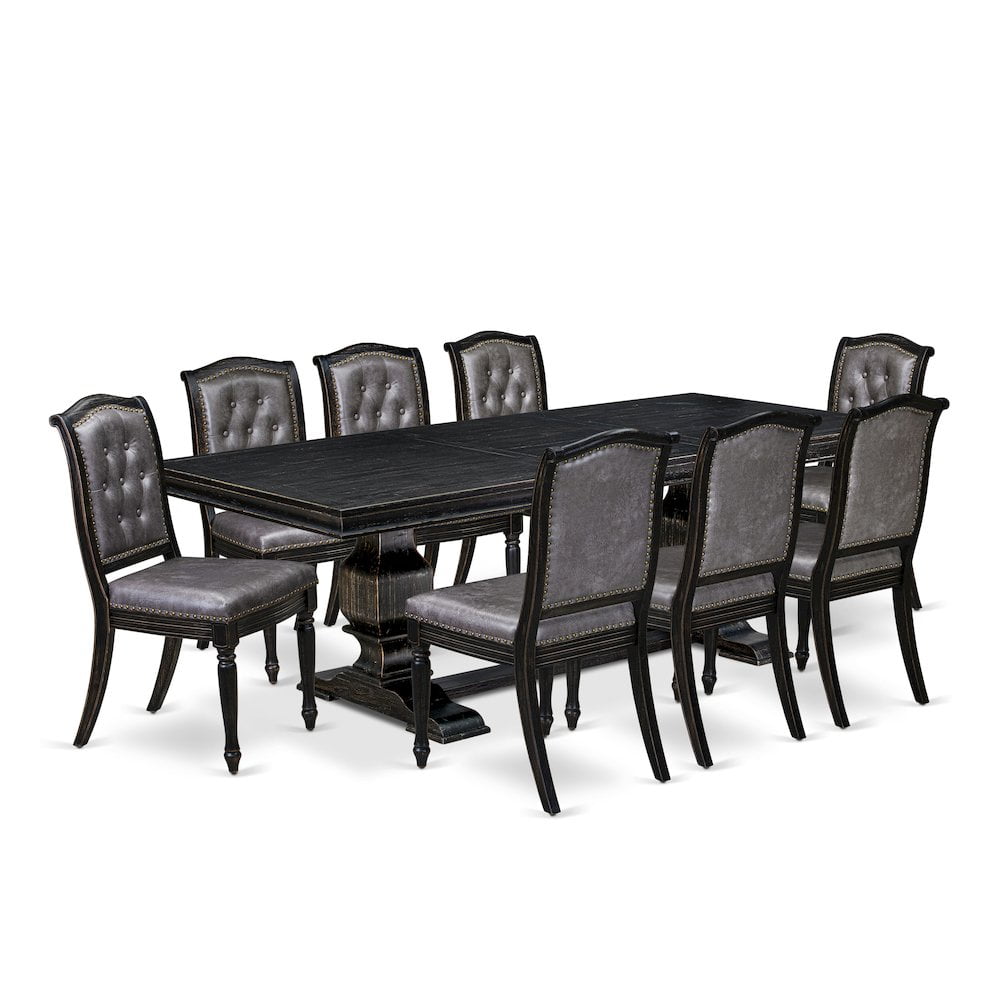 Luxe by East West Furniture 9 piece Modern Dining Table Set of a Wood ...