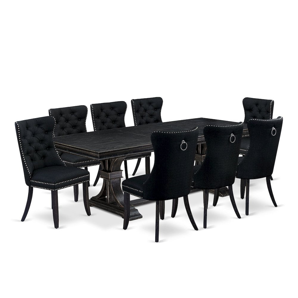 Luxe by East West Furniture 9 piece modern dining set of a dinner table ...