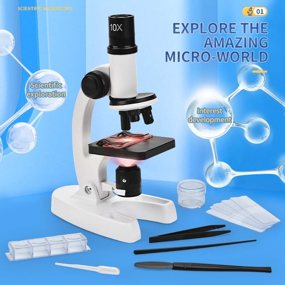AmScope 120X-1200X Kids Beginner Microscope STEM Science Sets for ...