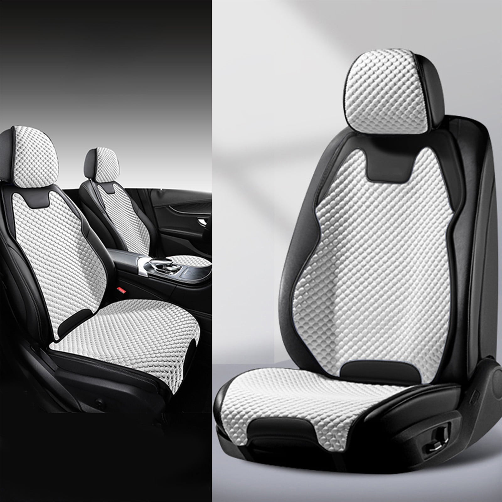 LuxeLiving Adjustable Car Seat Cushion with Backrest and Headrest ...