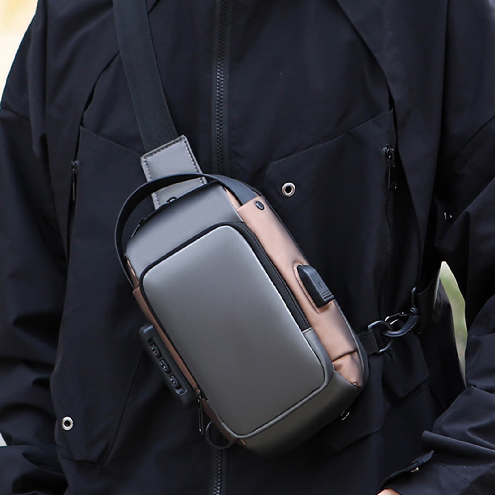 LuxeLiving Unisex Polyester Waterproof Crossbody Chest Bag, Lightweight Multi-Compartment with ...