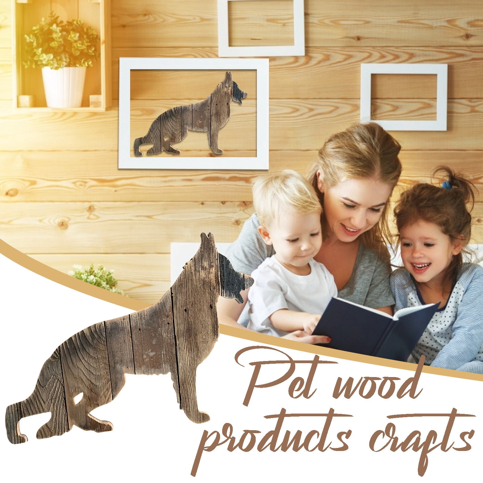 LuxeLiving Wooden Dog Family Wall Decor, Cute Handicraft with Multiple ...