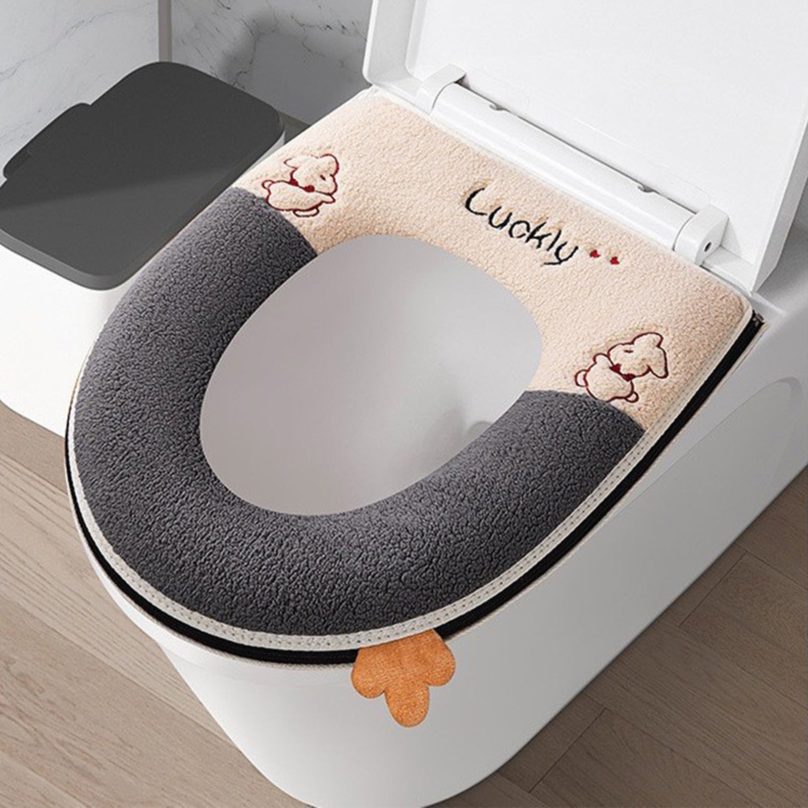 LuxeLiving Zipper Model Toilet Seat, Household Embroidery Toilet Seat ...