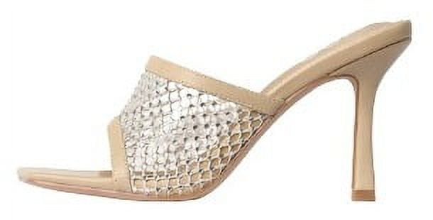 LuxeModa Koop Diamond Fishnet Square Peep Toe Stiletto Heel Slip On ...