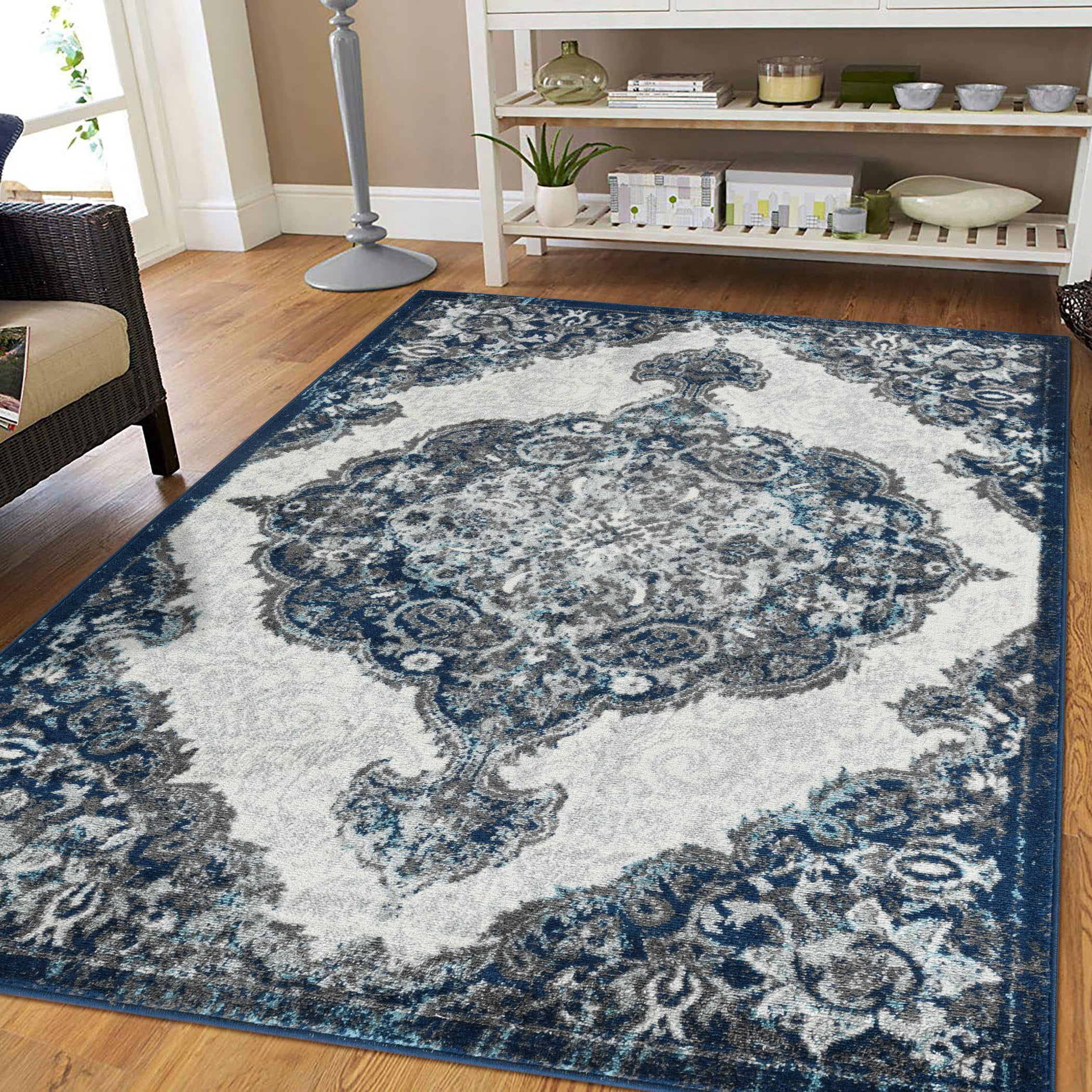 Luxee Designs Alexandria Collection 8x10 Area Rug, Medallion Rugs for ...