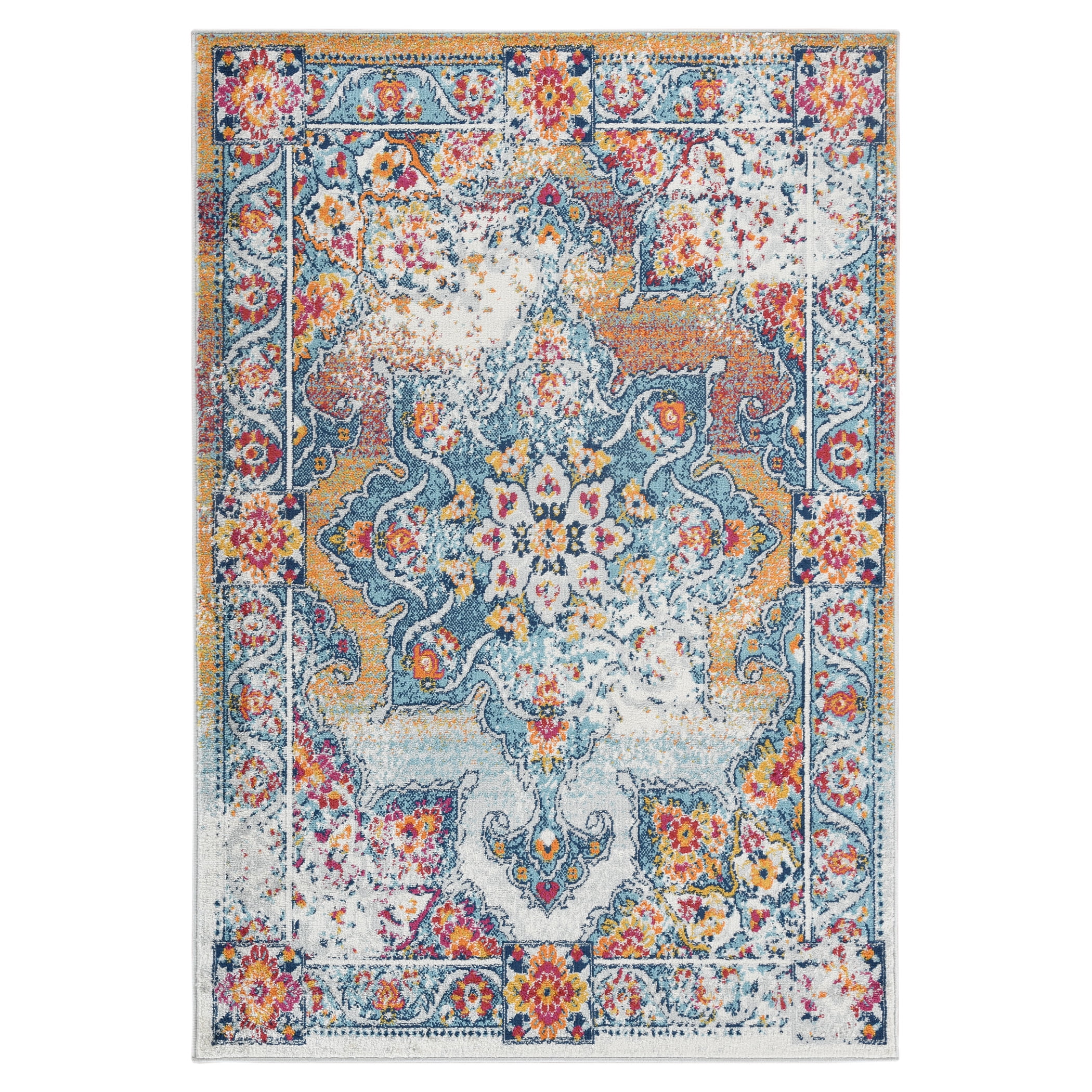 Luxee Designs Alexandria Bordered Pattern 9x12 Area Rug for Living Room ...