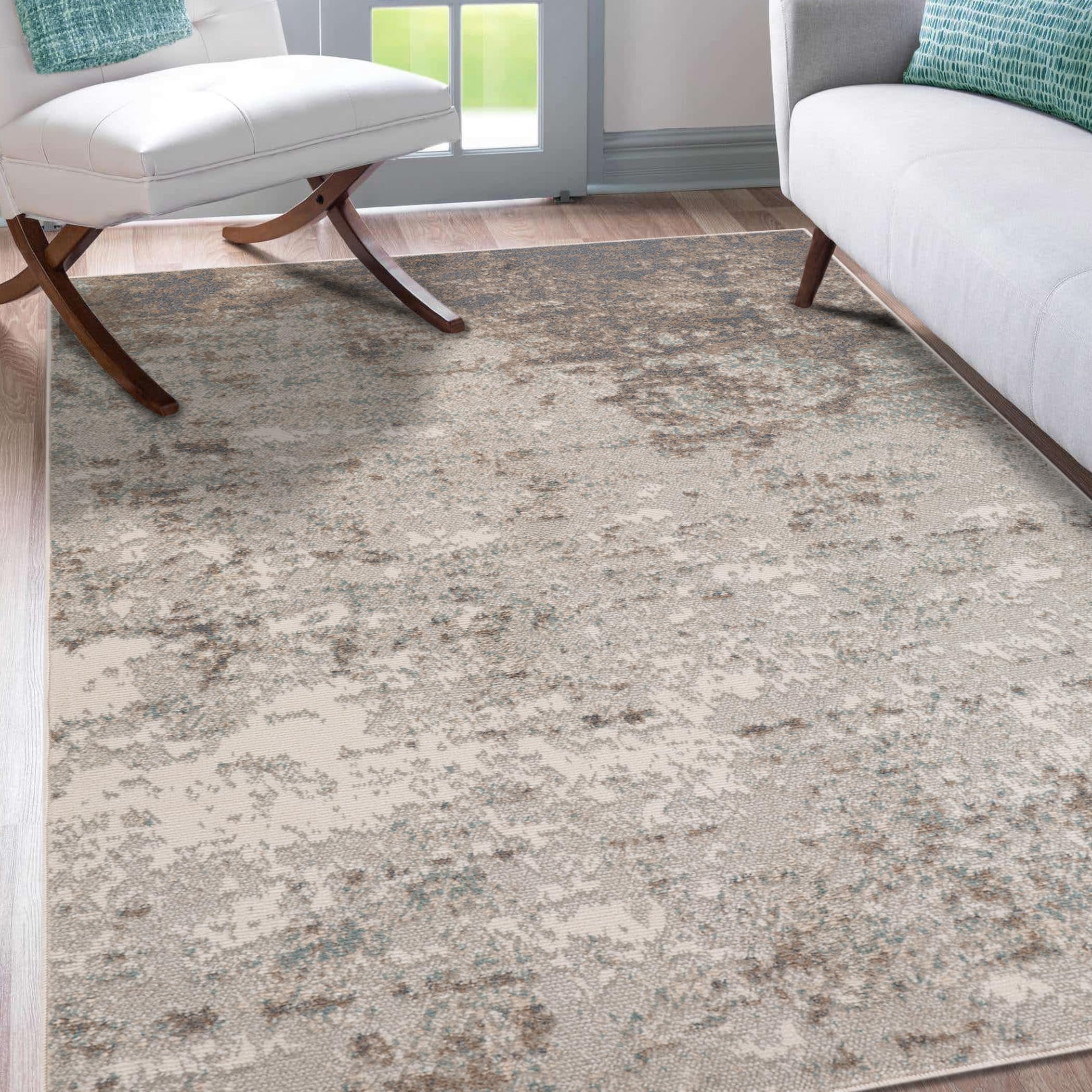 Luxee Designs Alpine 9x12 Area Rug, Low Pile Stain Resistance Abstract ...