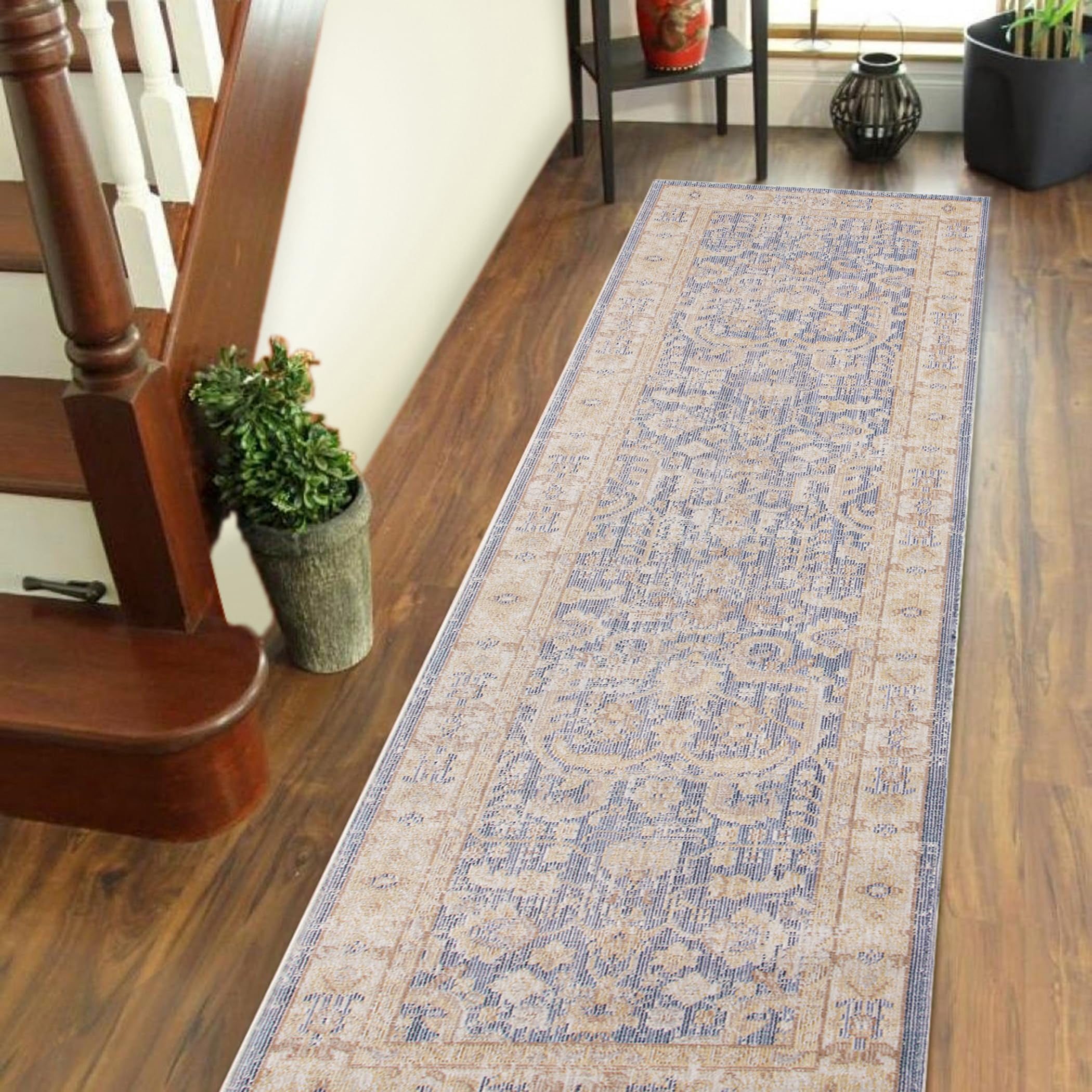 Luxee Designs Century 3x8 Runner Rug, Bordered Rugs for Doorstep ...