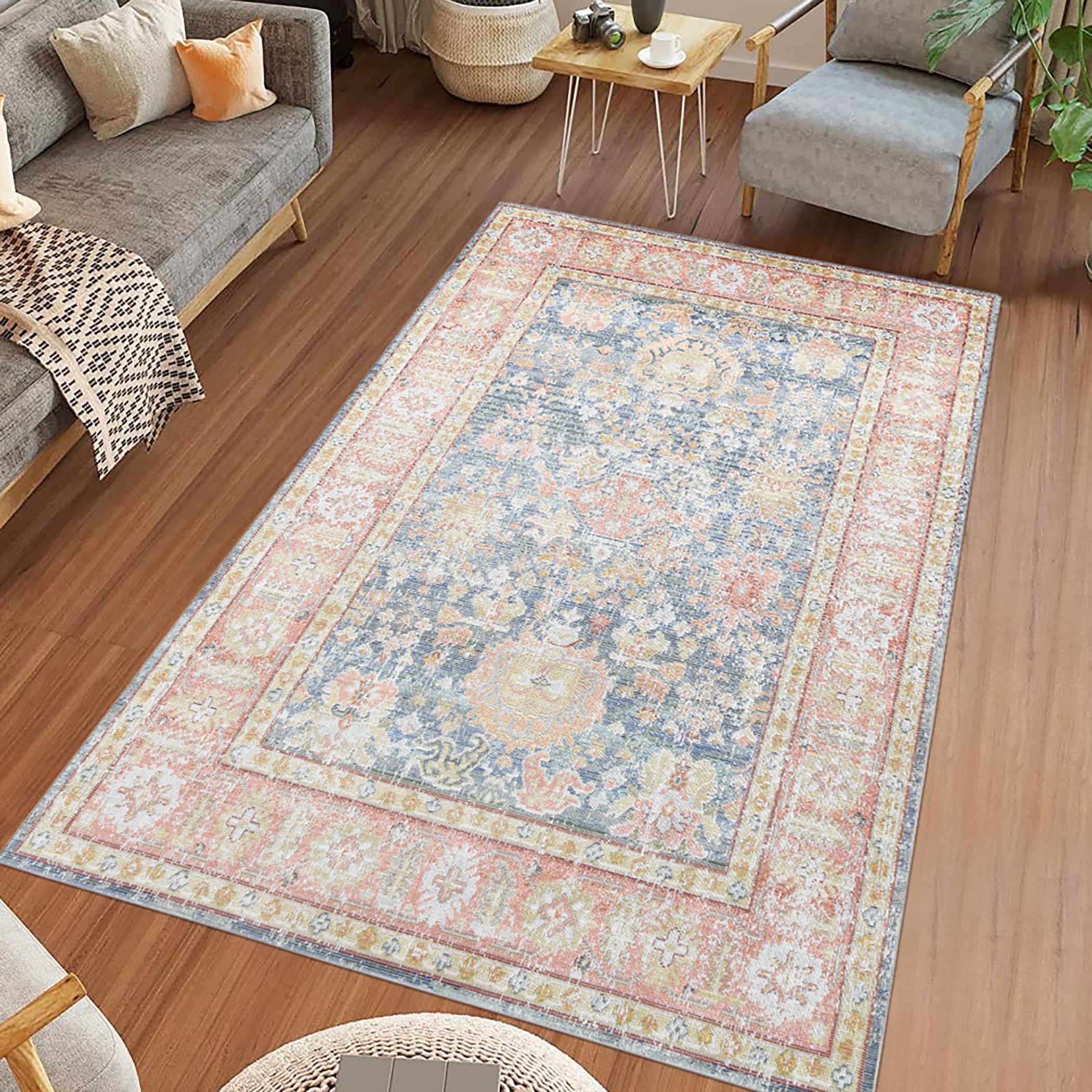 Luxee Designs Century Collection 2x3 Area Rug, Bordered Rugs for ...