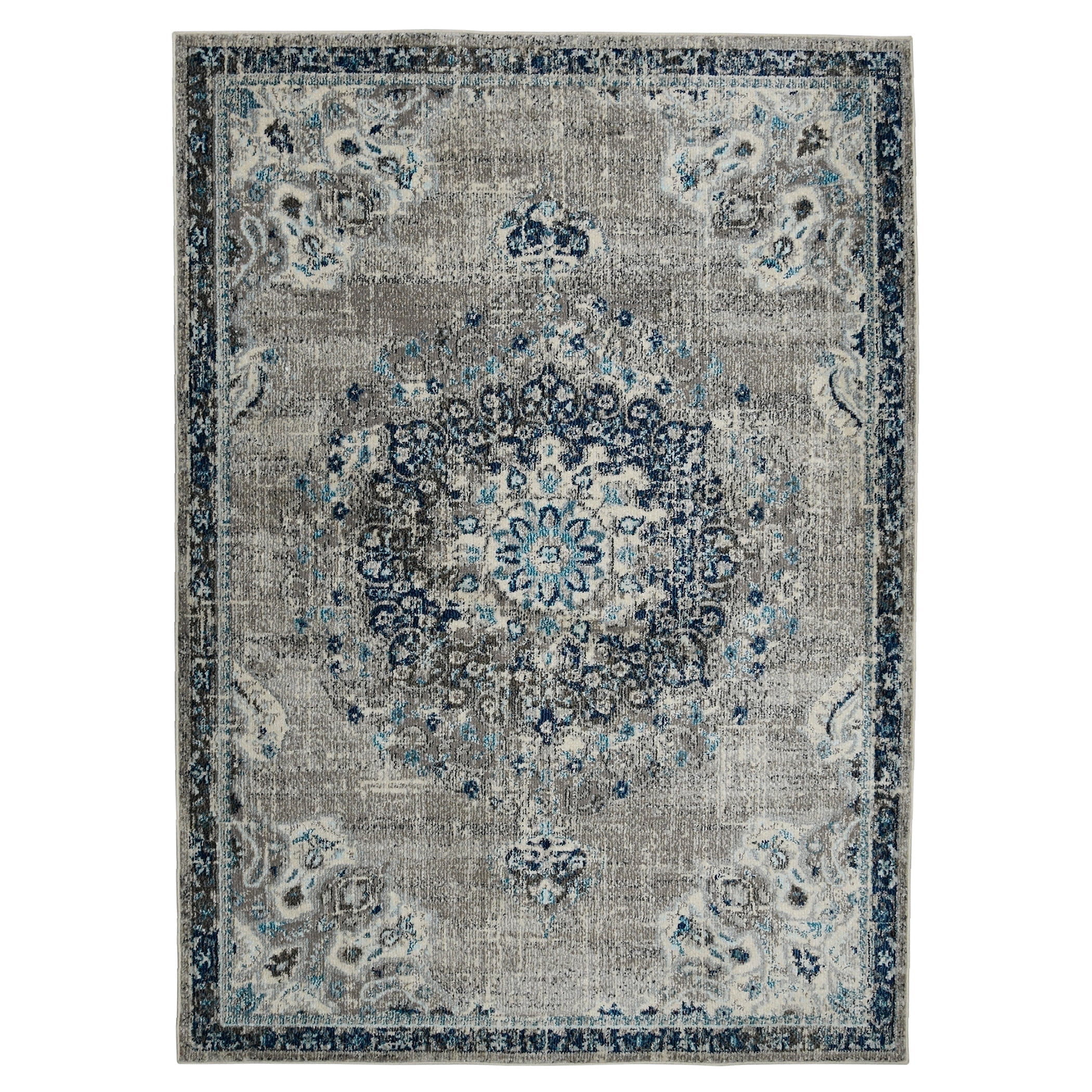Luxee Designs Montana 2x3 Area Rug, Durable Low - Pile Medallion ...