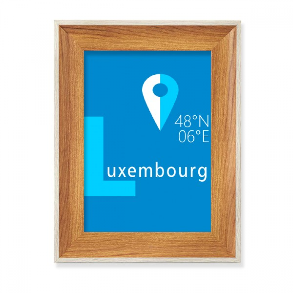 Luxembourg Geography Coordinates Trave Desktop Wooden Photo Frame ...