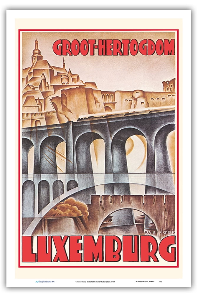 Luxembourg (Luxemburg) Europe - Grand Duchy (Groothertogdom) - Vintage Travel Poster by Harry ...