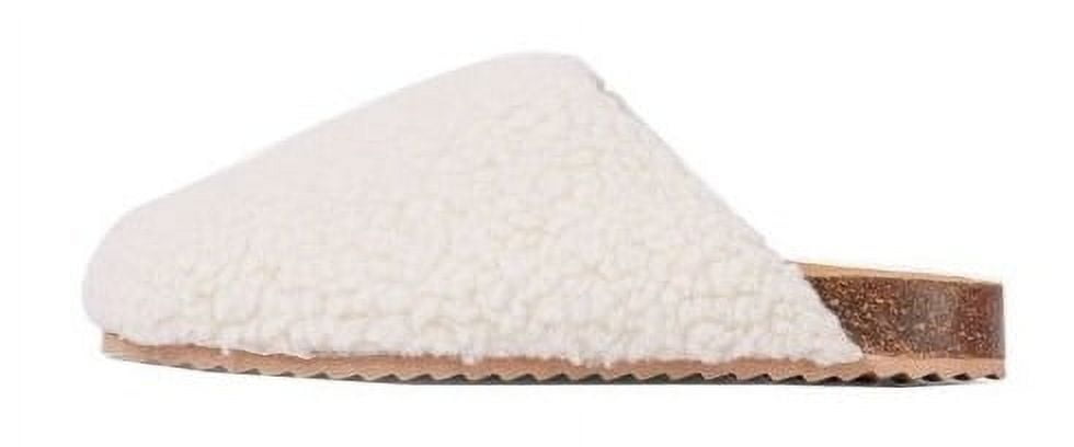 Luxemoda Womens Oozy Off White Flat Faux Shearling Mule Furry Mule Clog ...