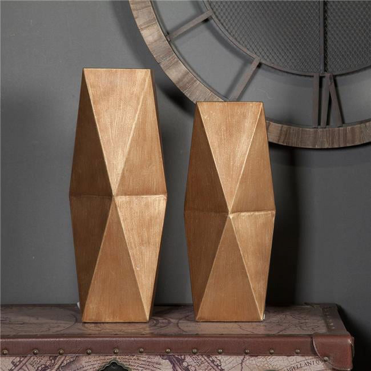Luxen Home 2-Piece Gold Metal Vase Set - Walmart.com