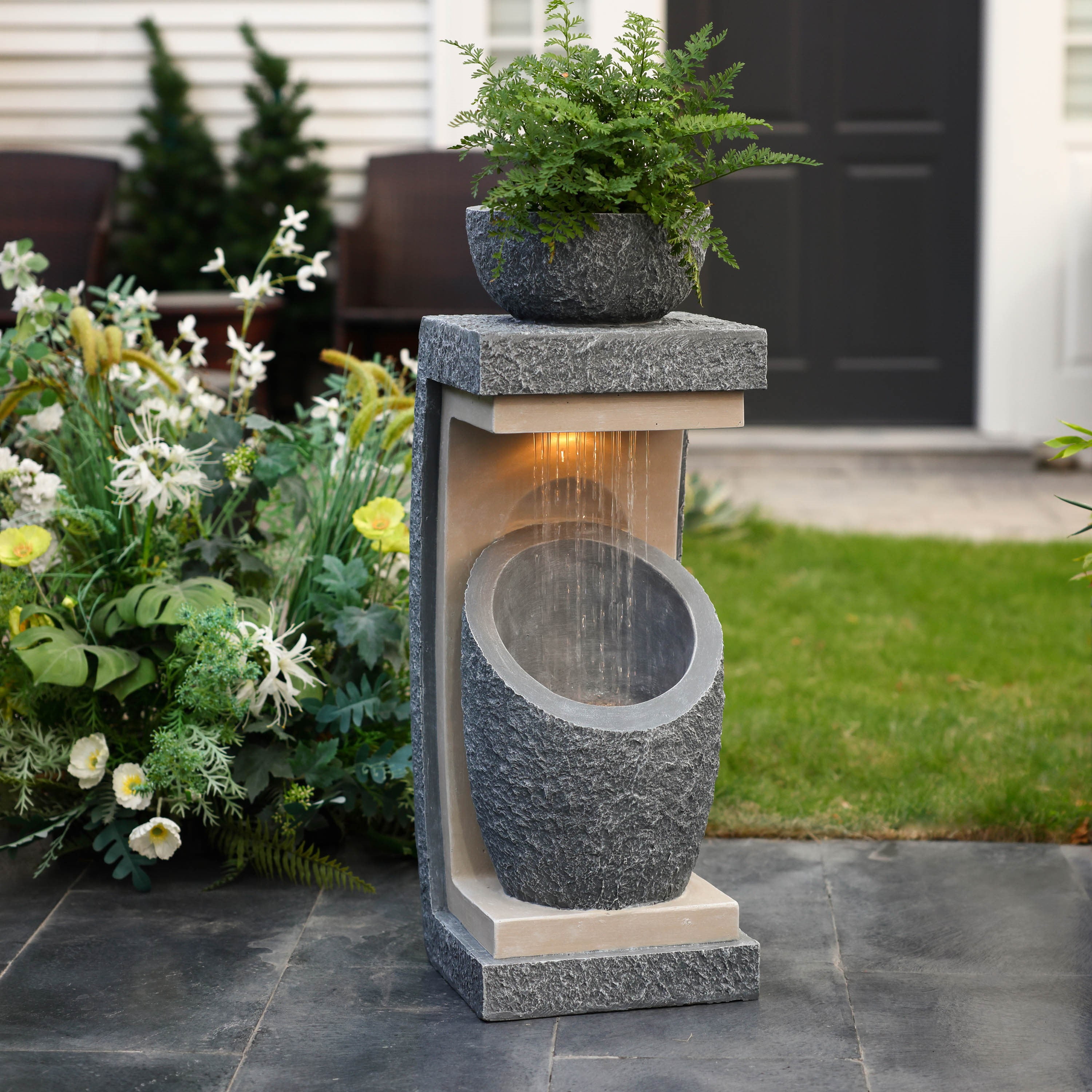 Decorative Water Features Sunnydaze Decor 43 In. H Electric Fiberglass