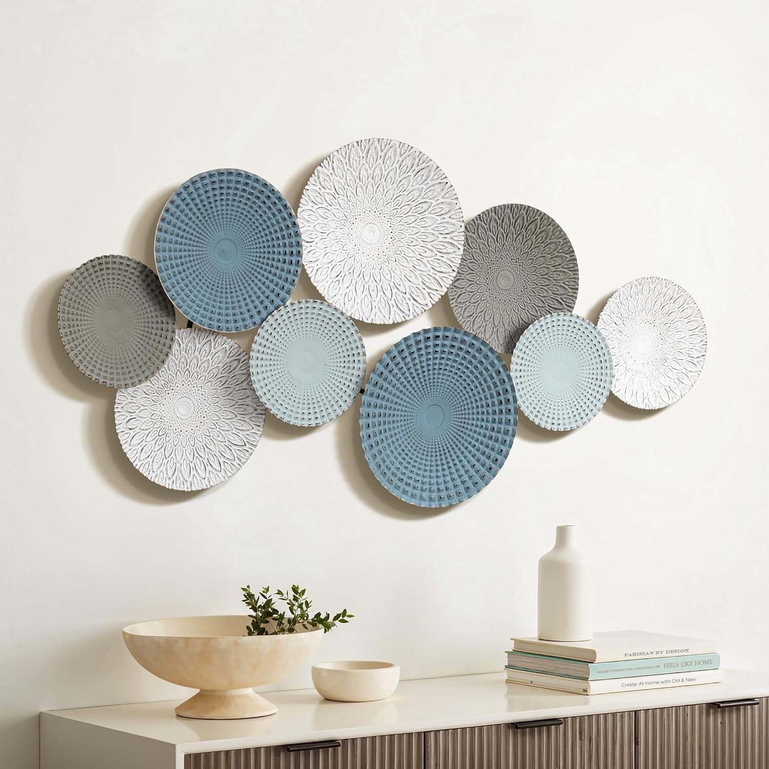 LuxenHome 47.2-Inch Large Metal Wall Decor, Abstract Metal Wall Art ...