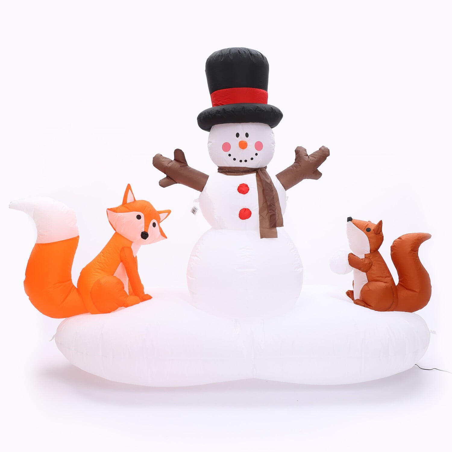 LuxenHome Outdoor Christmas Animal Inflatable - 6ft Snowman with Fox ...