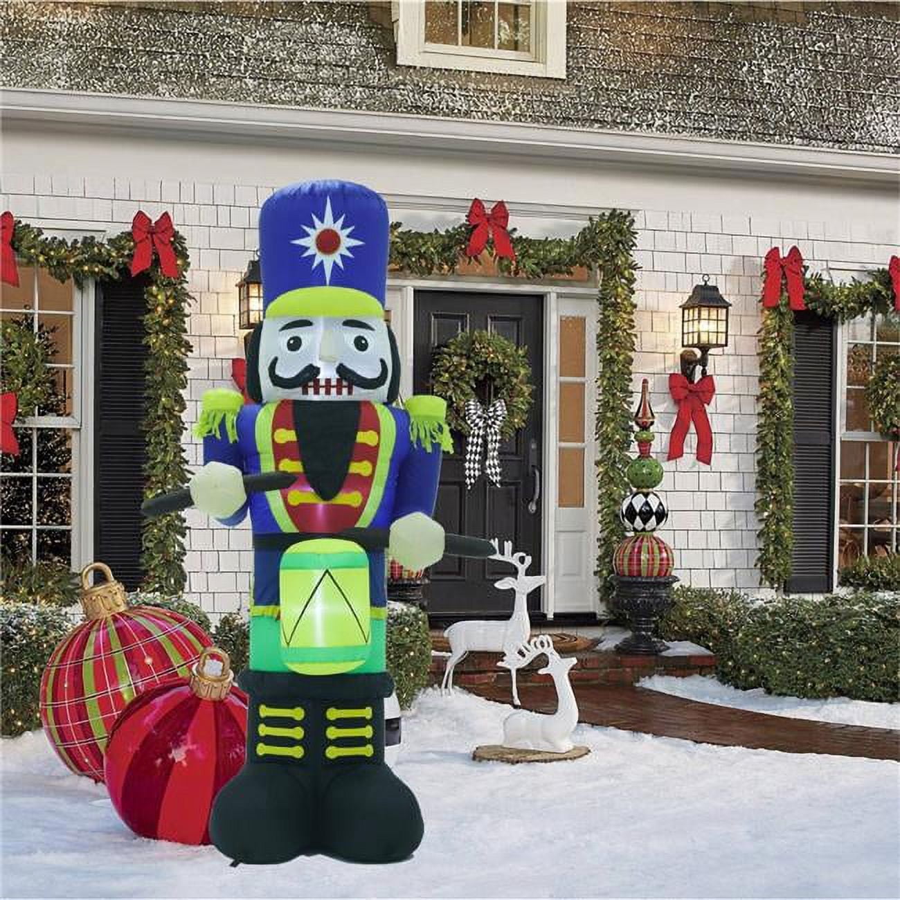 LuxenHome 7Ft Nutcracker Drummer Inflatable with LED Lights - Walmart.com